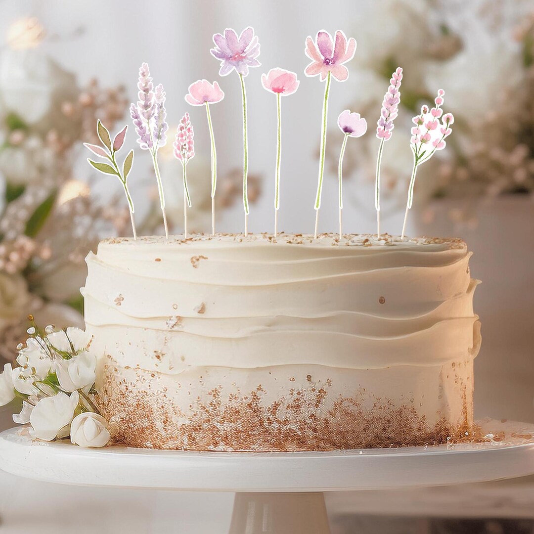 Wildflower Birthday Centerpiece Cake Topper Cut Outs Wildflower Party ...