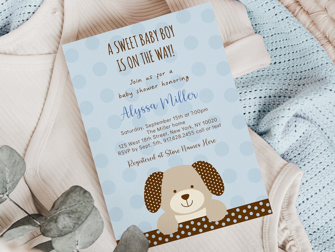 Editable Puppy Baby Shower Invitation Puppy Dog Baby Shower - Etsy