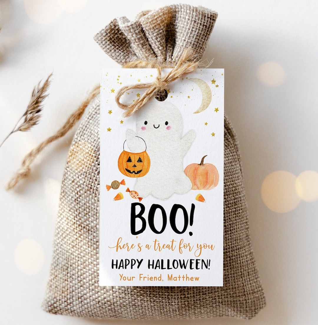 Editable Halloween Favor Tags Boo Ghost Halloween Treat Tags Trick or ...
