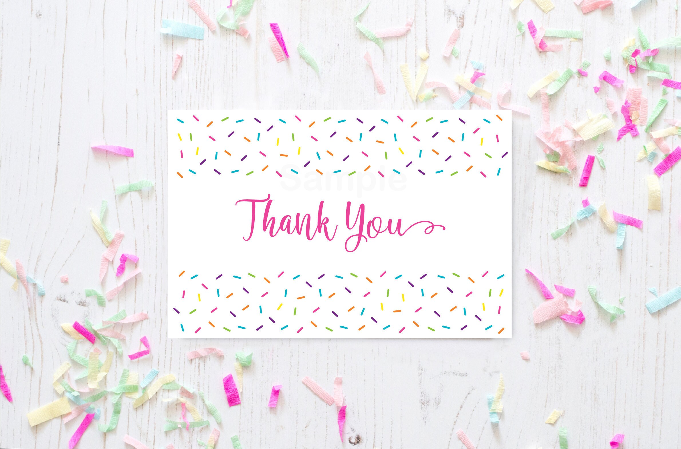 Pink Baby Sprinkle Thank You Card Baby Girl Sprinkle Rainbow | Etsy