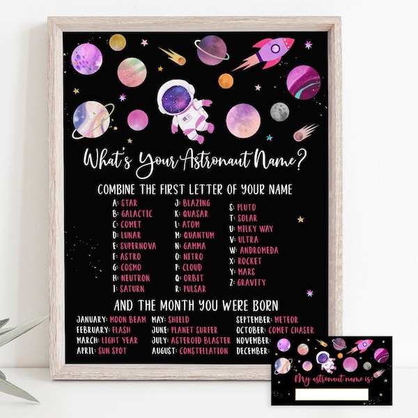 Astronaut Name Game - Etsy