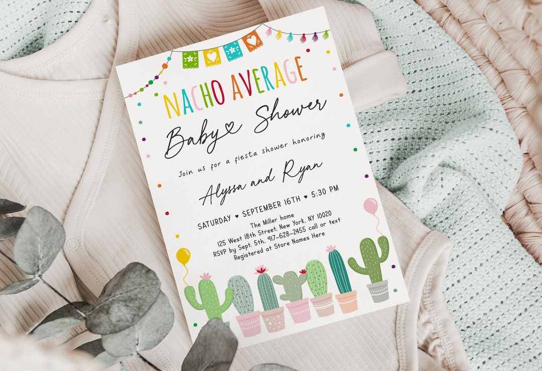 Editable Nacho Average Baby Shower Invitation Fiesta Baby - Etsy