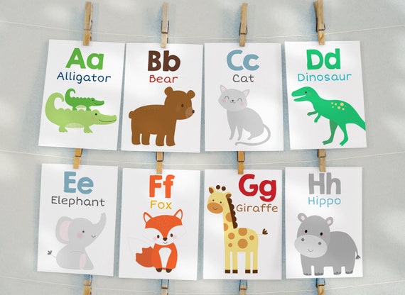 Printable Alphabet Flashcard Set ABC Animal Flashcards Alphabet Cards ...