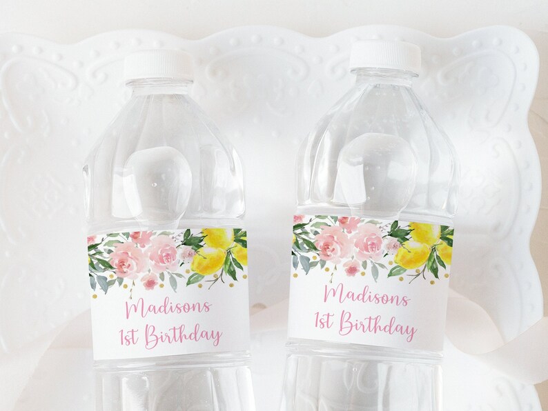 Editable Lemonade Birthday Water Bottle Labels Sunshine - Etsy