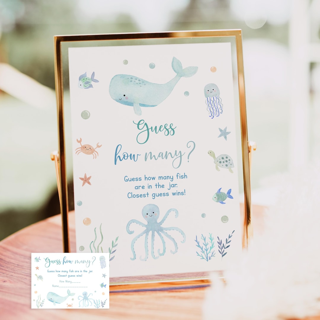 Under the Sea Guess How Many Fish Game, Oneder the Sea 1st Birthday ...