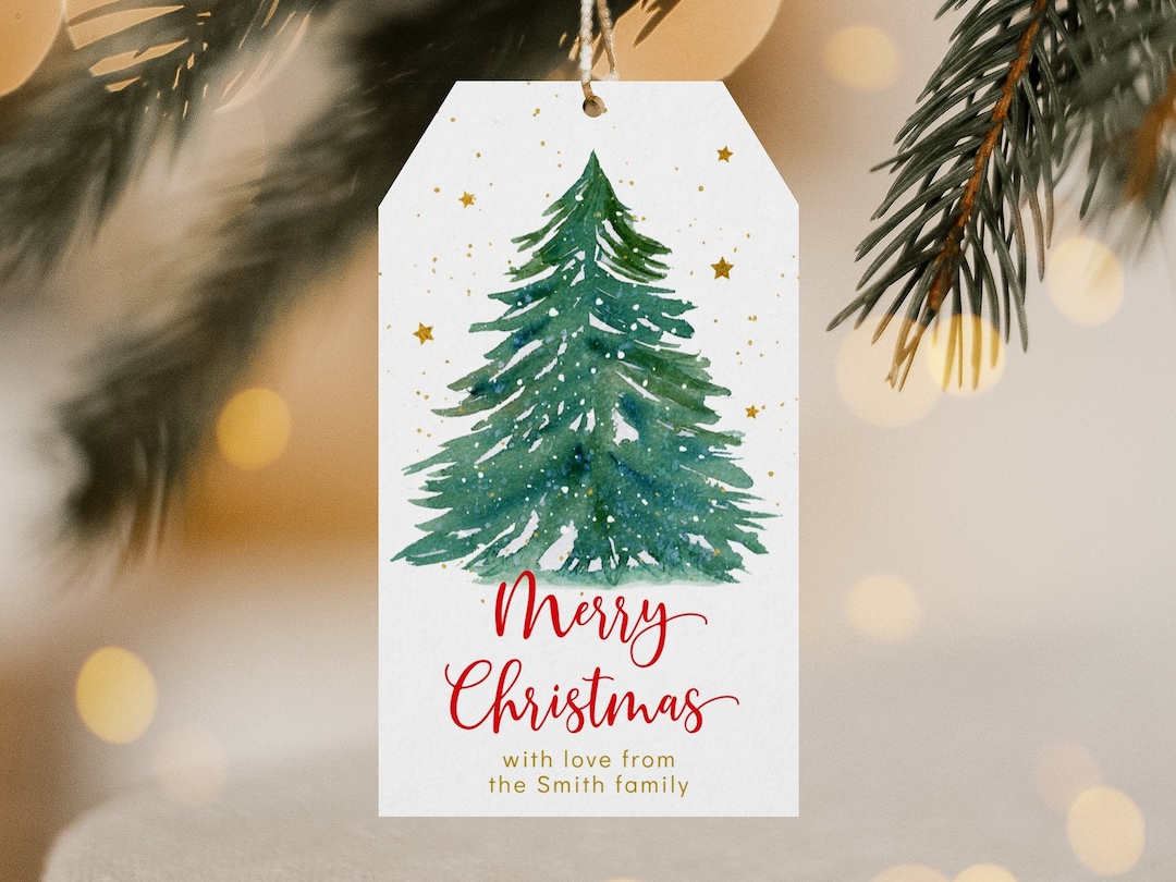 Editable Christmas Gift Tag Personalized Holiday Gift Tag - Etsy