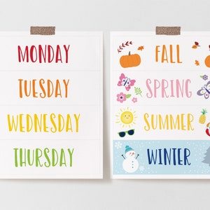 Morning Board Printable Bundle, Circle Time Activity, Weather, Calendar ...