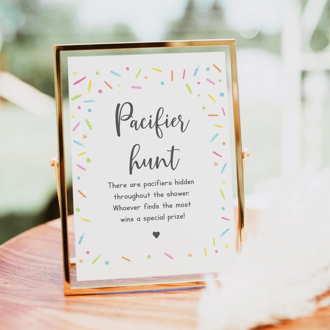 Pacifier Hunt Baby Sprinkle Game Baby Shower Game Rainbow Sprinkles ...