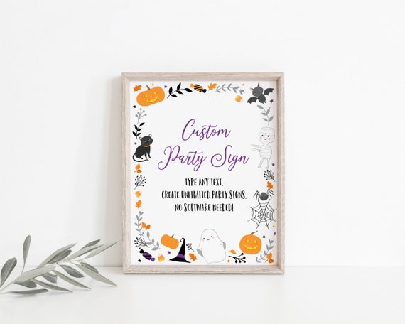 Editable Halloween Party Table Sign Halloween Birthday Girl | Etsy