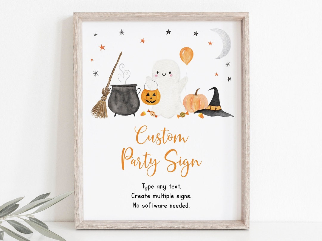 Editable Halloween Party Sign Halloween Birthday Boo-day Halloween Sign ...