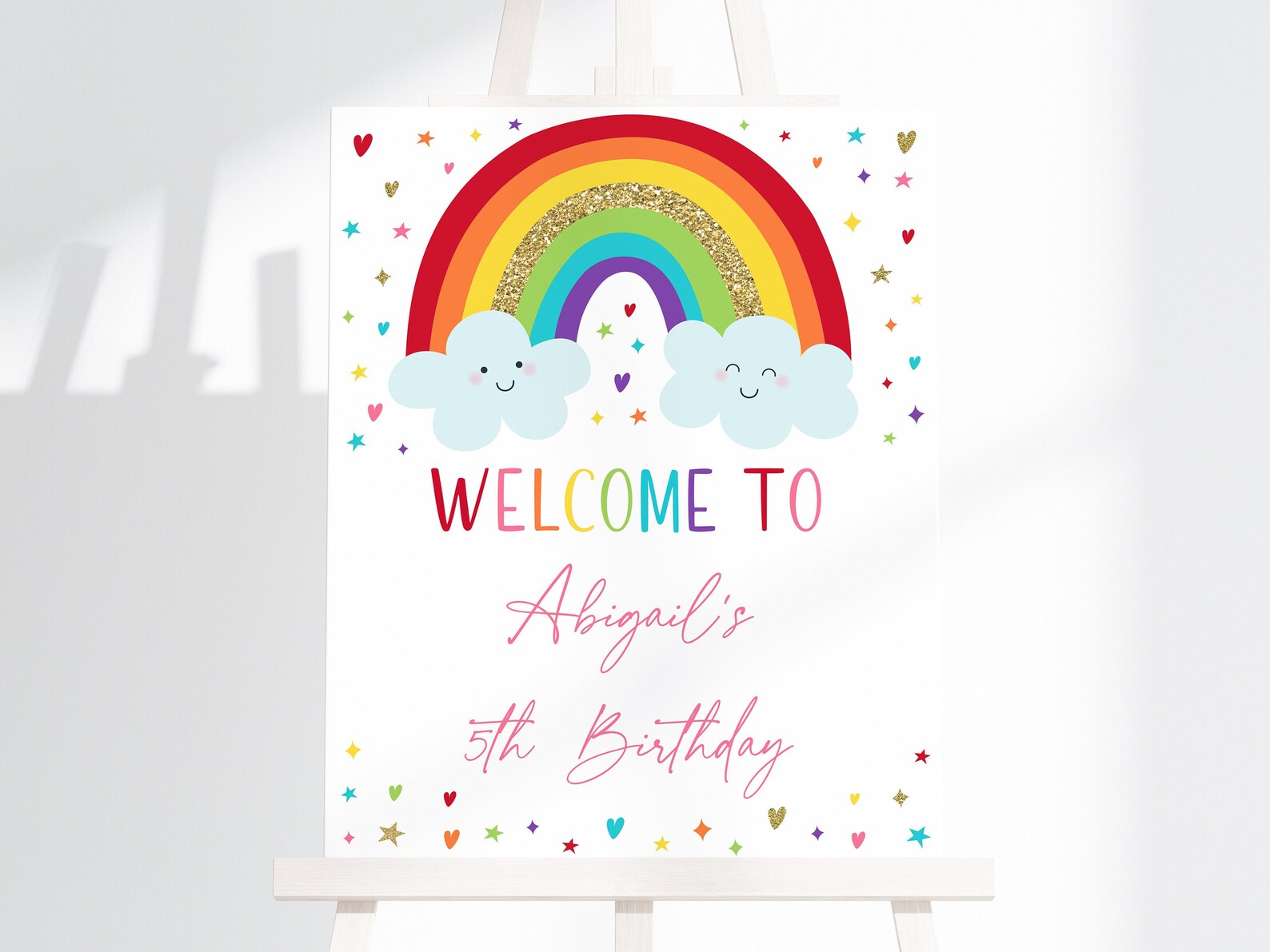 Editable Rainbow Welcome Sign Rainbow Birthday Girls Rainbow - Etsy
