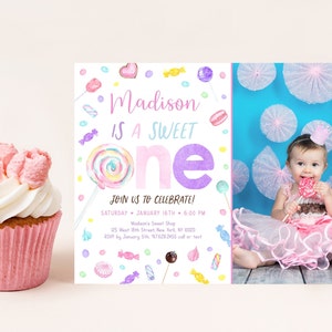 Editable Sweet One Birthday Invitation Sweet One Birthday - Etsy