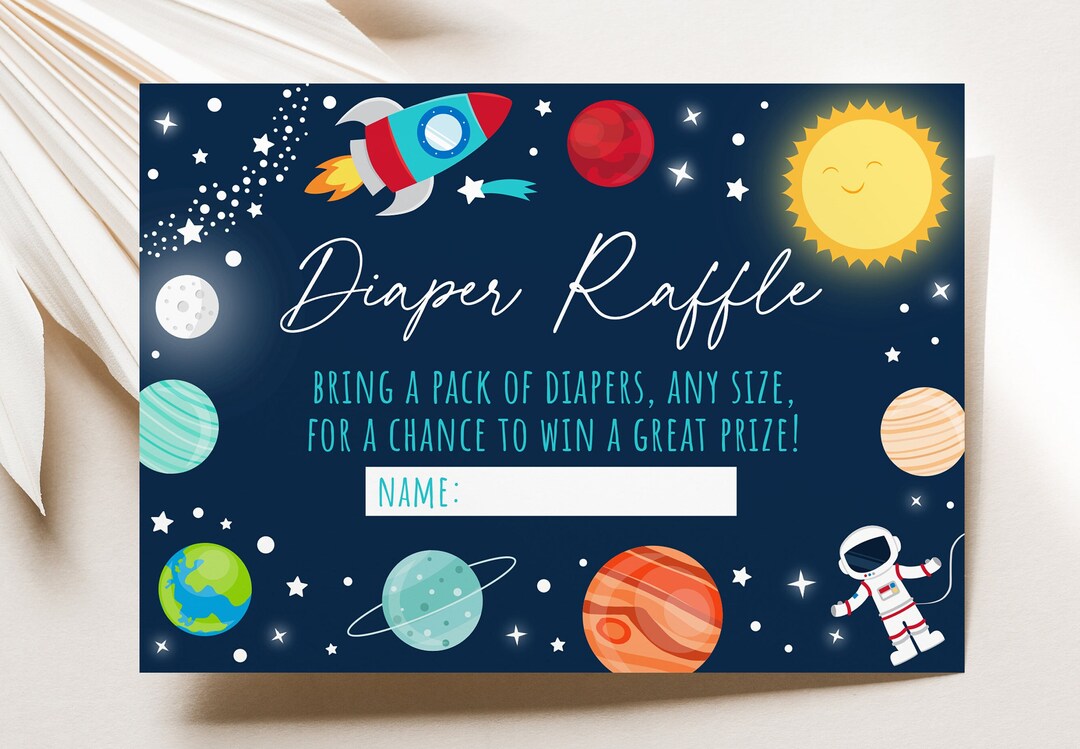 Space Diaper Raffle Cards Space Baby Shower Astronaut Planet - Etsy