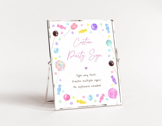 Editable Sweet Shop Birthday Sign Candy Birthday Sign Sweet Shop Party ...