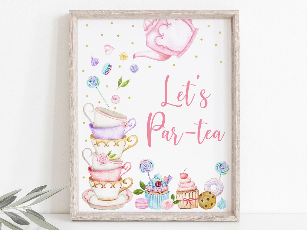 Let's Par-tea Sign Tea Party Birthday Sign Tea Birthday - Etsy