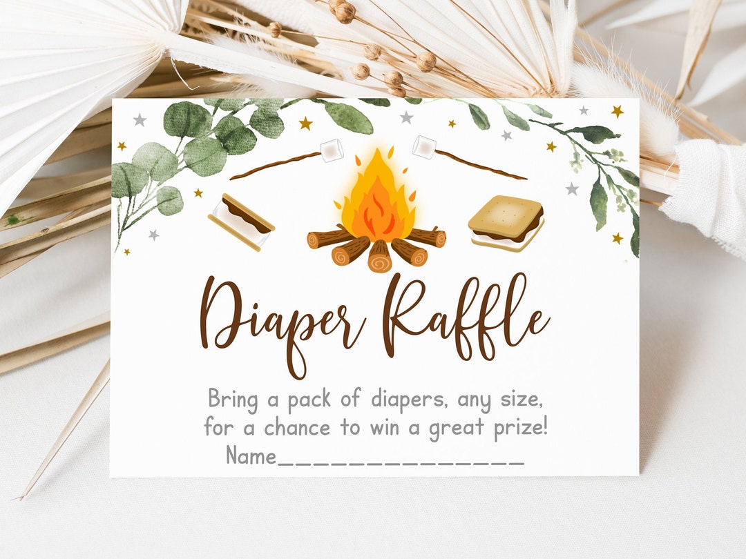 S'mores Diaper Raffle Cards S'mores Baby Shower S'more Fun With A Baby ...