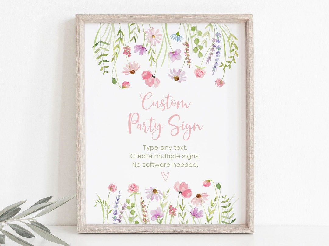 Editable Wildflower Birthday Party Sign, Wildflower 1st Birthday, Wild ...