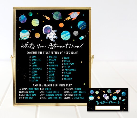 What Is Your Astronaut Name Game Space Birthday Astronaut Birthday ...