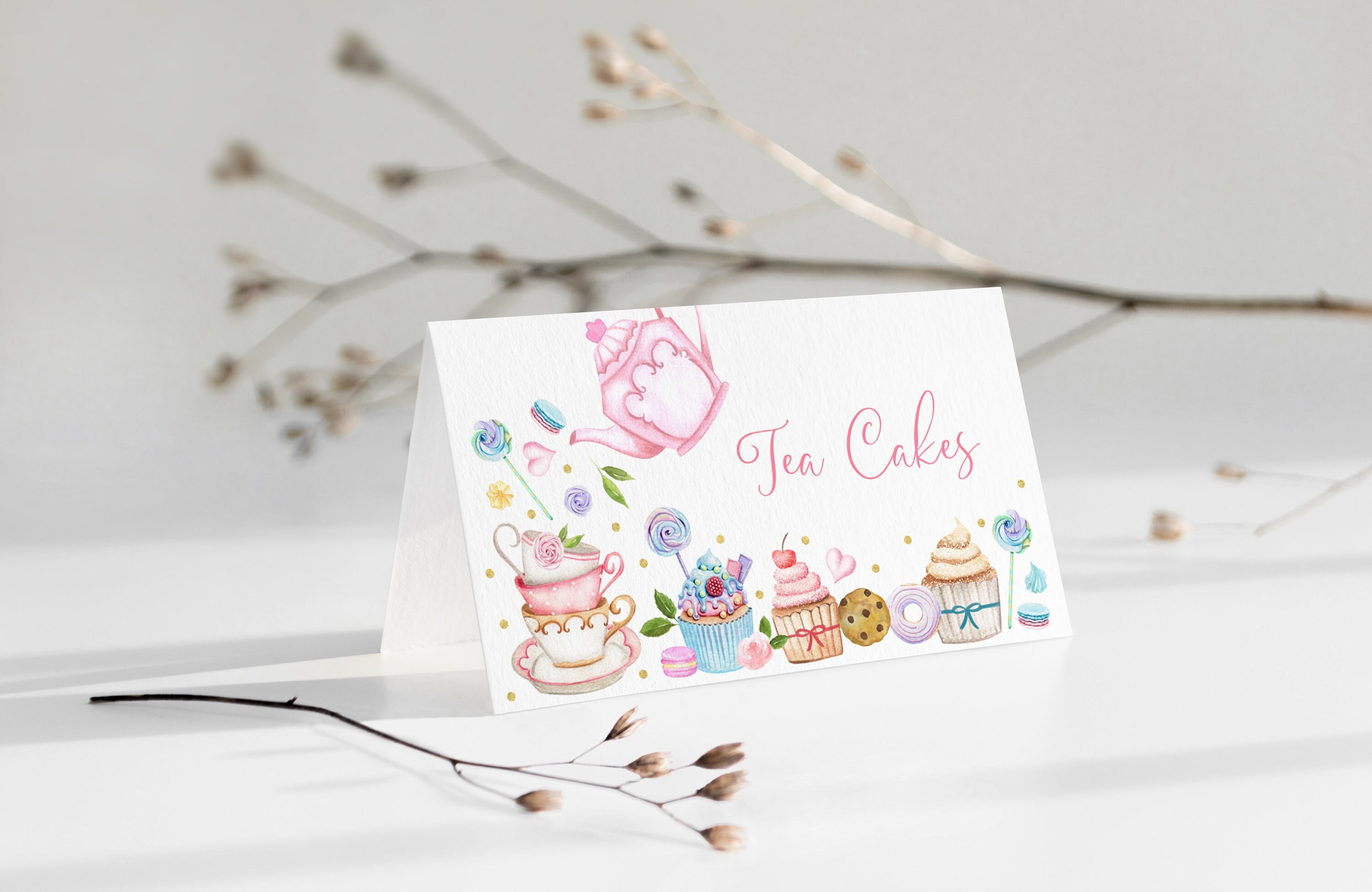 Editable Tea Party Birthday Tent Cards Food Labels Par-tea - Etsy