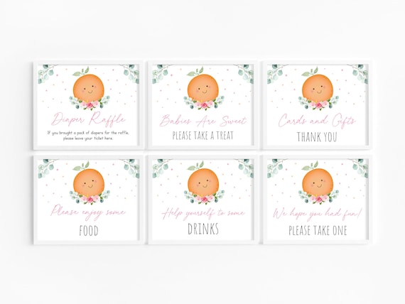 Editable Little Cutie Baby Shower Sign Table Signs Pink Little Cutie On ...