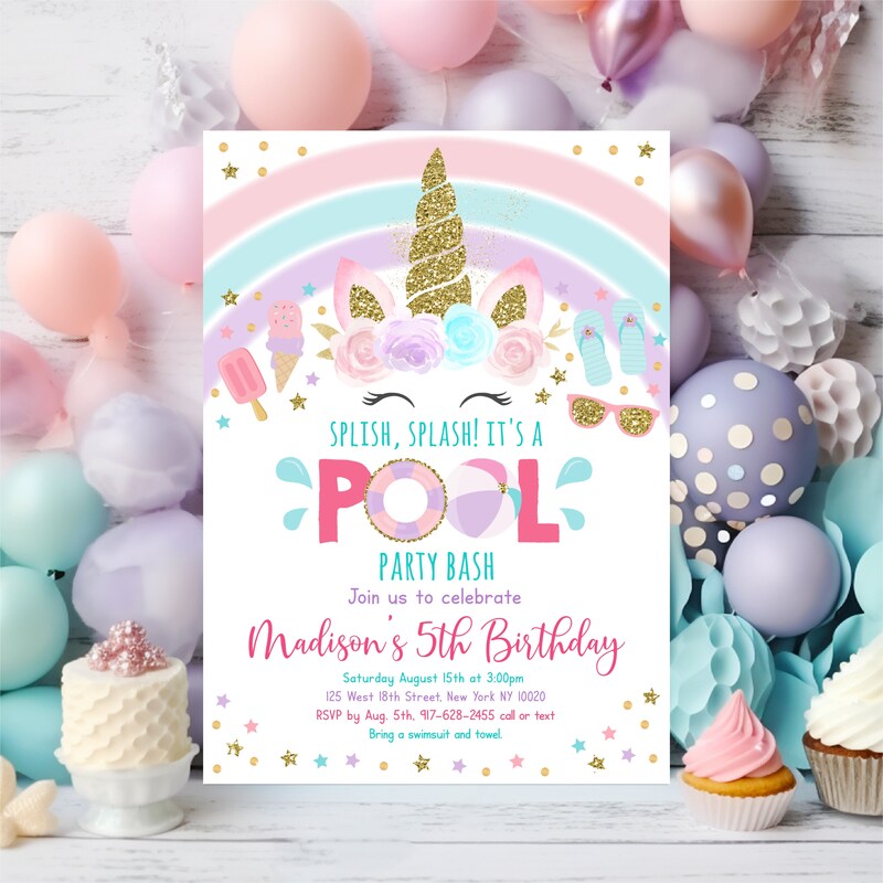 Unicorn Pool Party - Etsy
