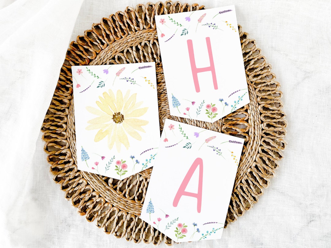 Editable Wildflower Birthday Banner Little Wildflower Birthday Daisy ...