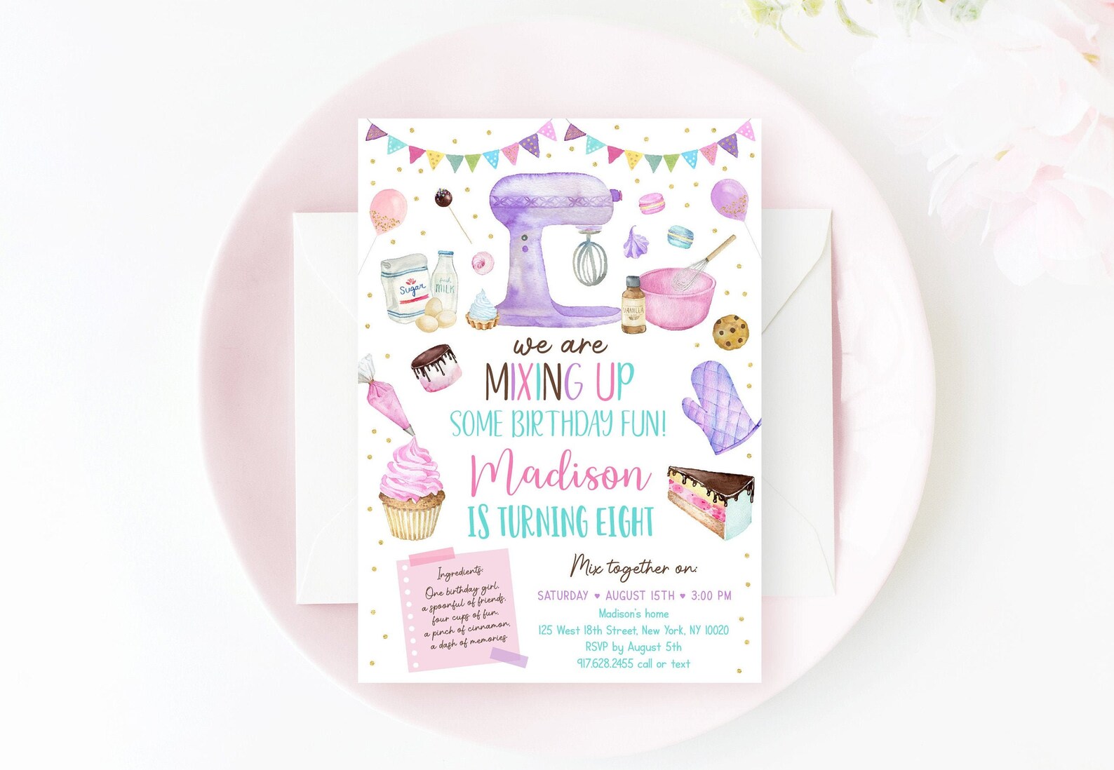 Editable Baking Birthday Invitation Baking Birthday Invite - Etsy