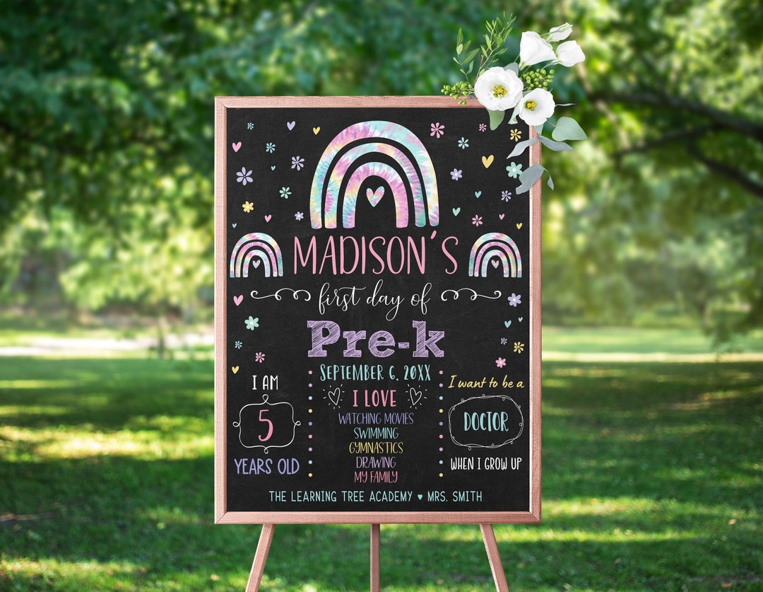 Editable First Day Of Pre k Sign Tie Dye Rainbow First Day Of Etsy editable-first-day-of-pre-k-sign-tie-dye-rainbow-first-day-of-etsy