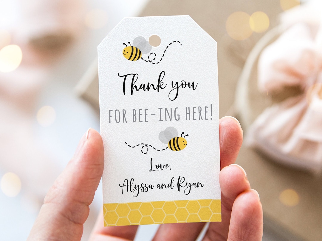 Editable Bee Party Favor Tags Thank You Tags Bee Baby Shower Thanks for ...
