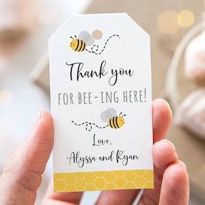 Editable Bee Party Favor Tags Thank You Tags Bee Baby Shower Thanks for ...