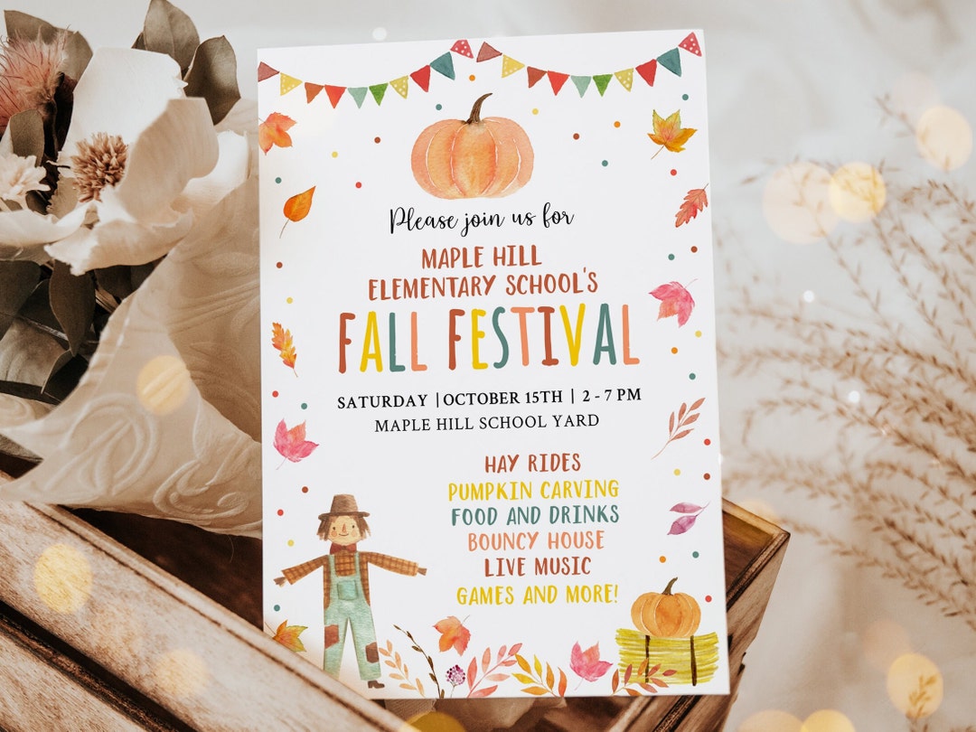 Editable Fall Festival Invitation Fall Harvest Invite School Fall ...
