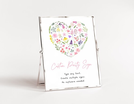 Editable Wildflower Birthday Sign Party Sign Little Wildflower Birthday ...