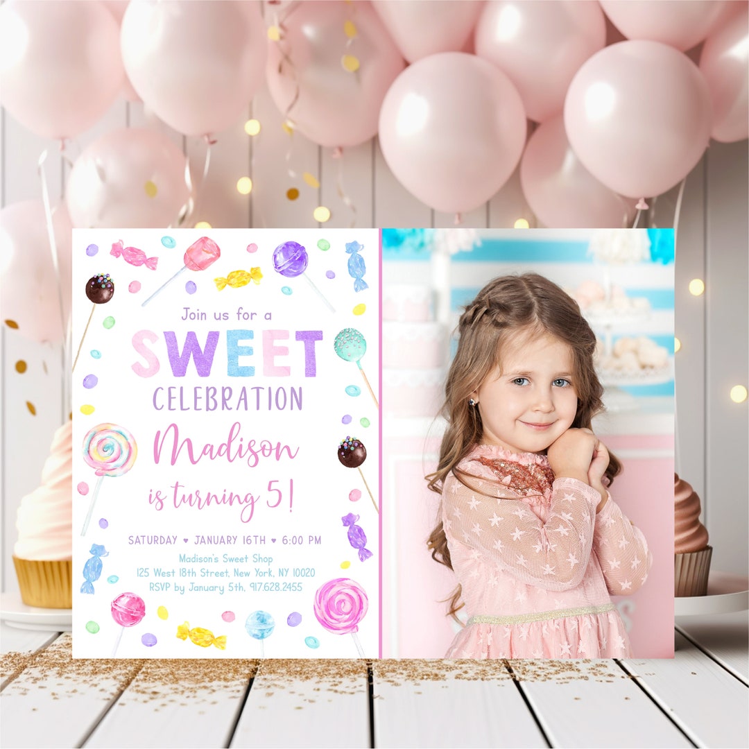 Editable Sweet Shop Birthday Invitation Sweets Birthday Invite Sweet ...