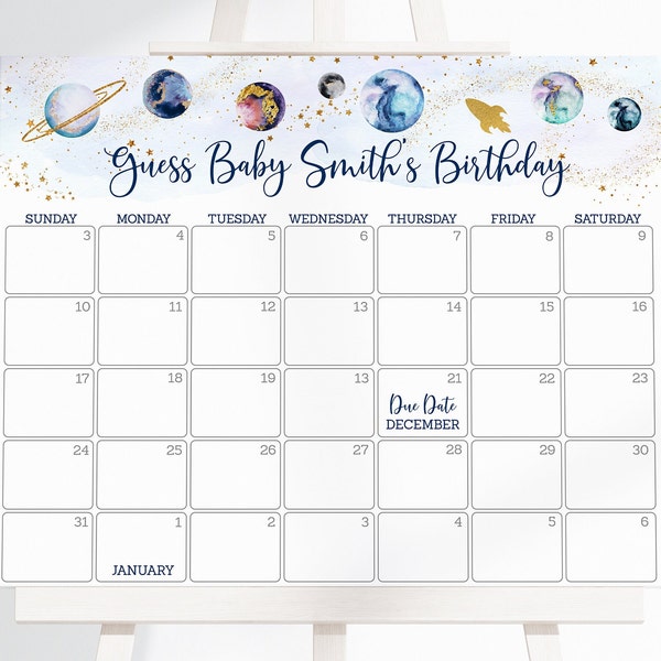 Outer Space Calendar - Etsy