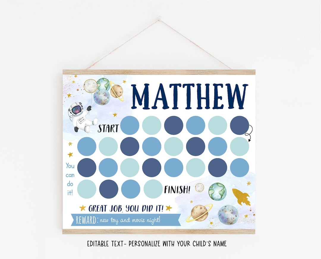 Editable Astronaut Reward Chart, Space Planets Sticker Chart, Boy Potty ...