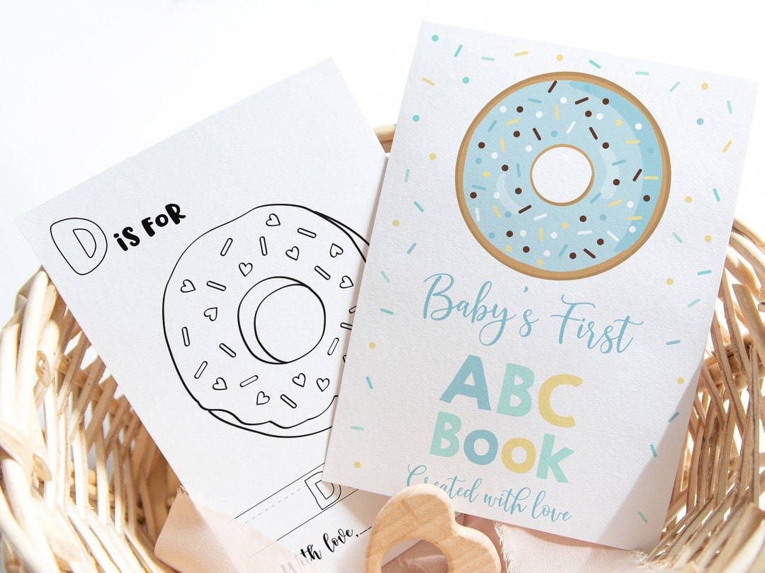 Donut ABC Book Baby Shower Game Alphabet Coloring Book Baby's First ABC ...