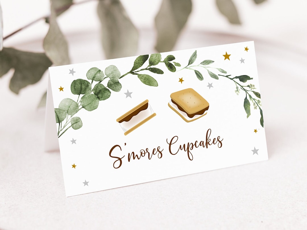 Editable S'mores Tent Cards Food Labels Place Cards S'more Birthday S ...