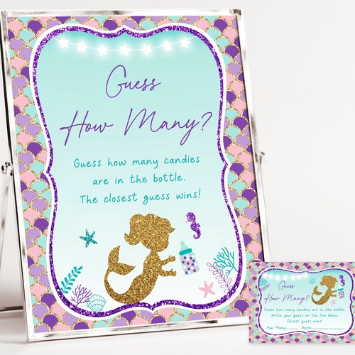 Mermaid Baby Shower Games Bundle Printable Under the Sea Baby - Etsy