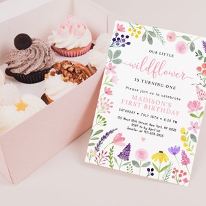 Editable Wildflower Birthday Invitation Little Wildflower Birthday ...