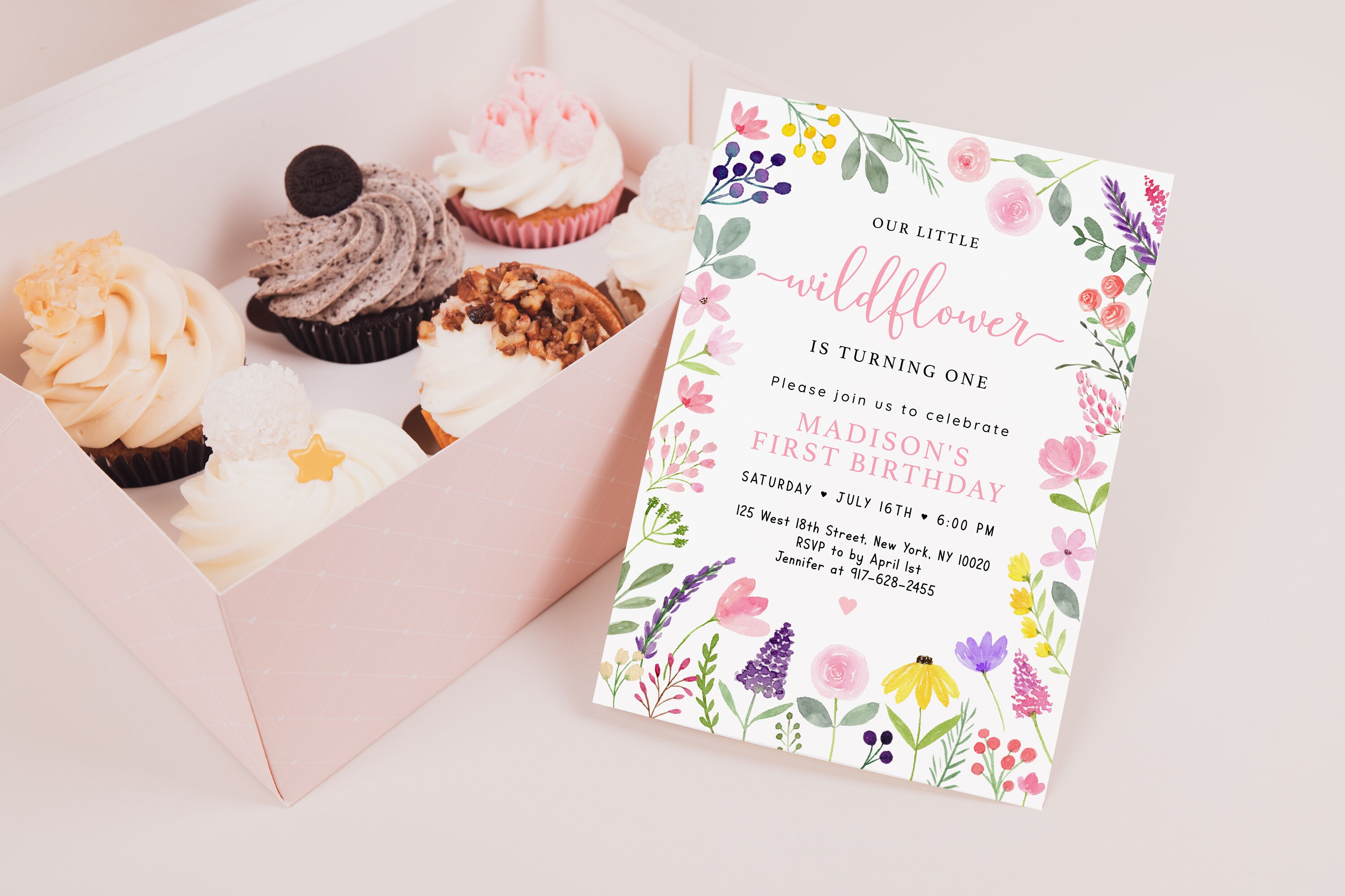 Editable Wildflower Birthday Invitation Little Wildflower Birthday ...