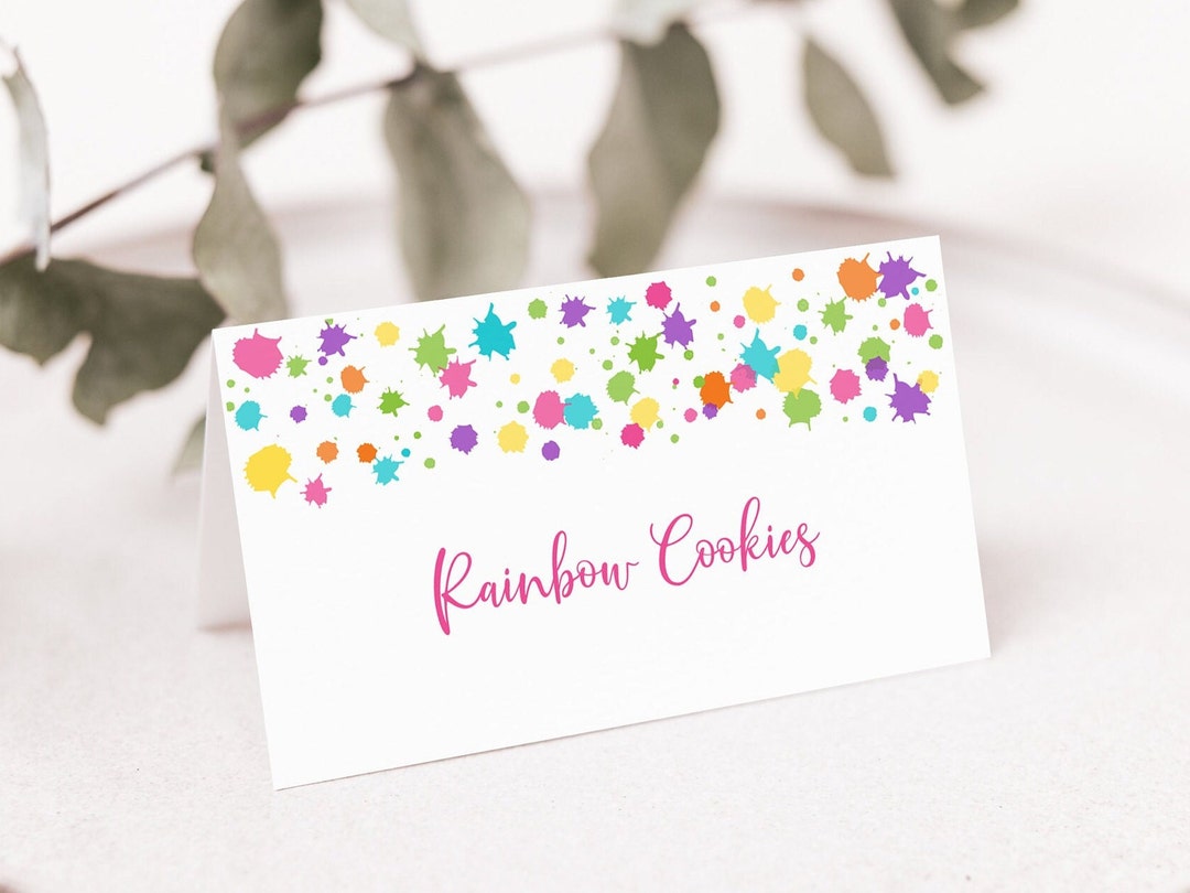 Editable Art Party Birthday Tent Cards Food Labels Dress for A Mess ...
