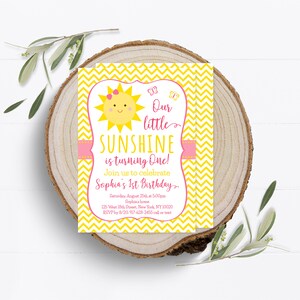 EDITABLE Sunshine Birthday Invitation You Are My Sunshine - Etsy