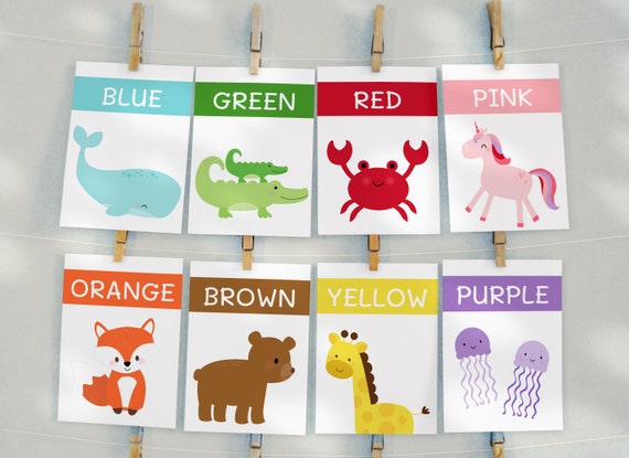 Printable Colors Flashcards Animal Flashcards Circle Time Educational ...