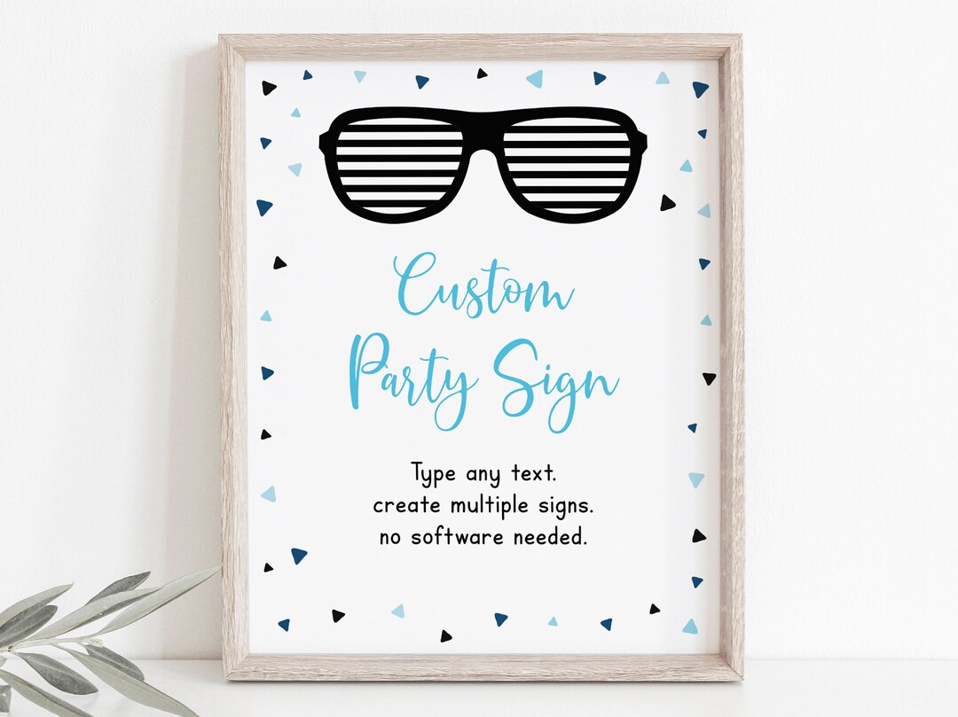 Editable Two Cool Birthday Sign, Table Sign, One Cool Dude, Boy Summer ...