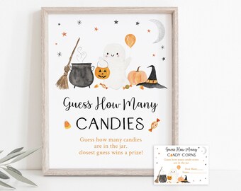 Game Guess How Many Candies Are in the Jar Halloween Baby - Etsy