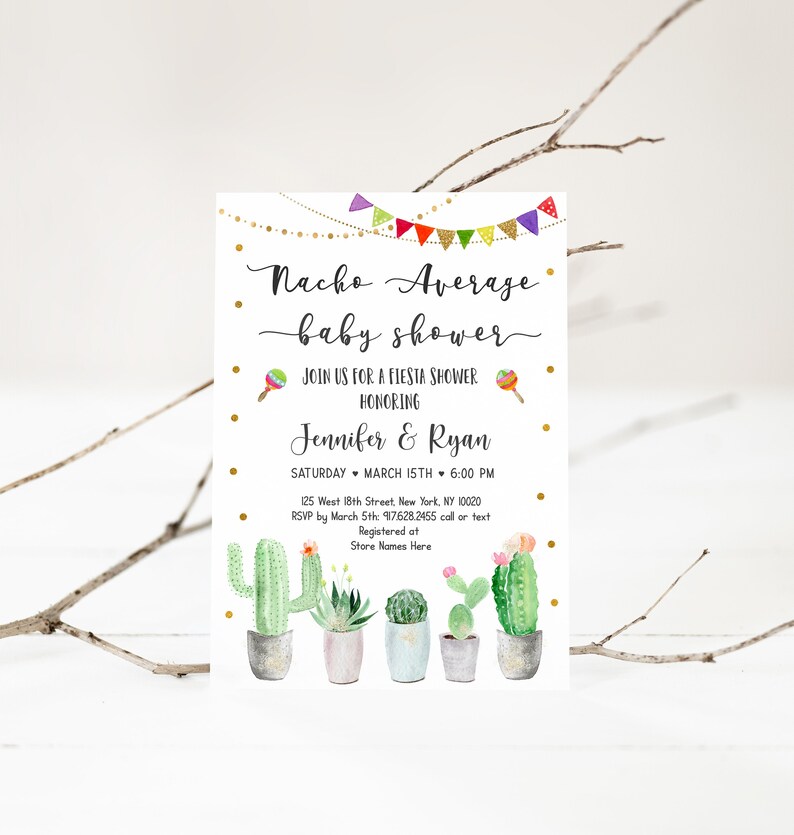 Editable Nacho Average Baby Shower Invitation Fiesta Baby | Etsy