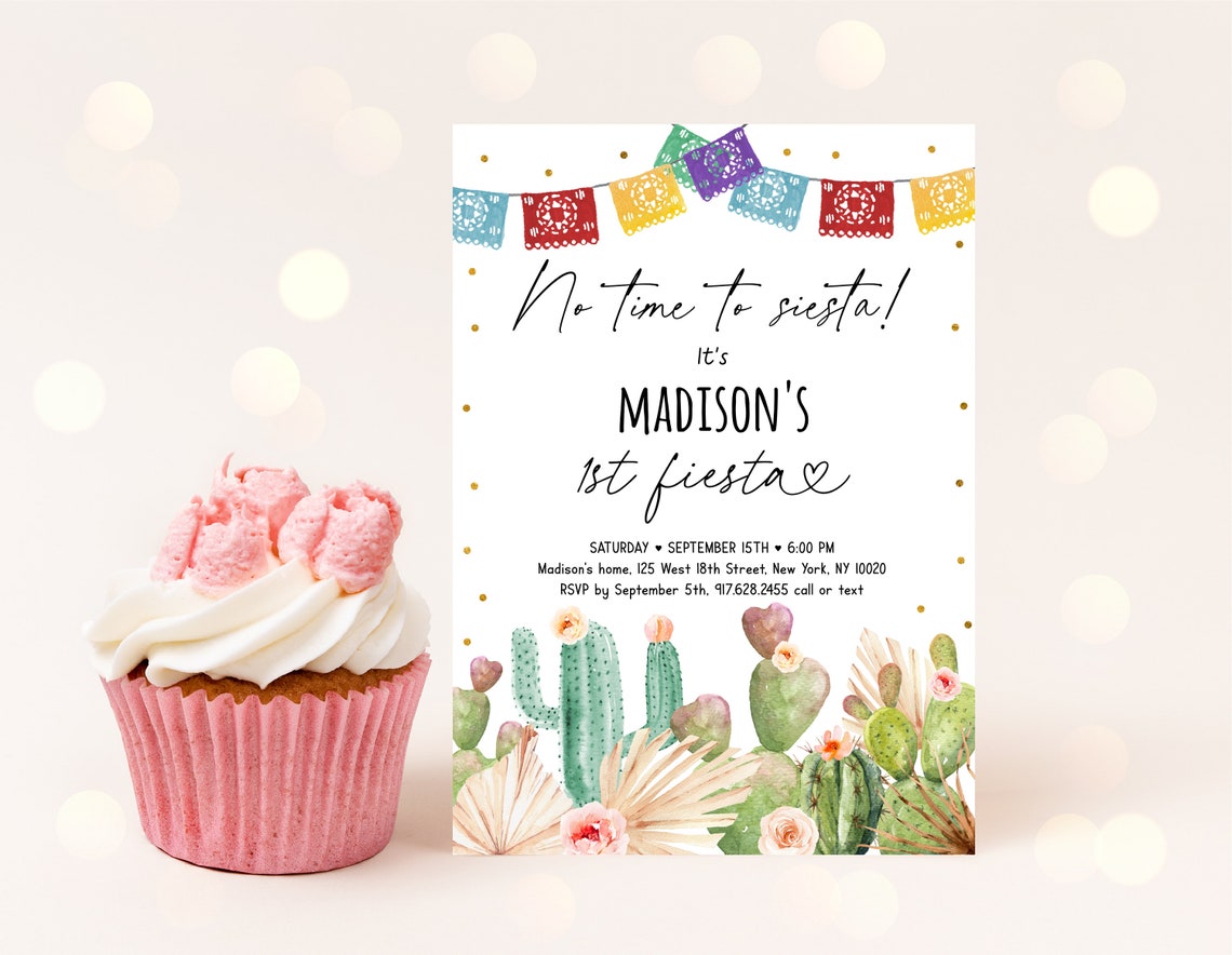 Editable First Fiesta Birthday Invitation Boho Fiesta Birthday - Etsy