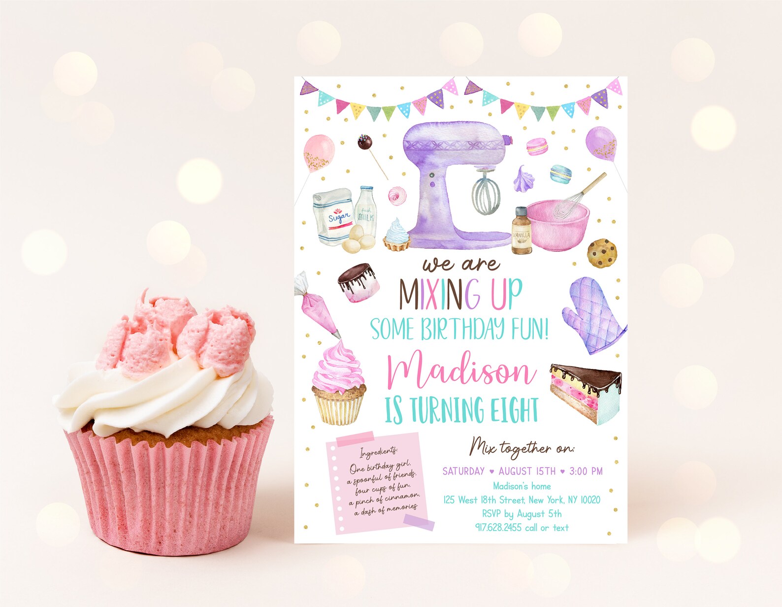 Editable Baking Birthday Invitation Baking Birthday Invite - Etsy