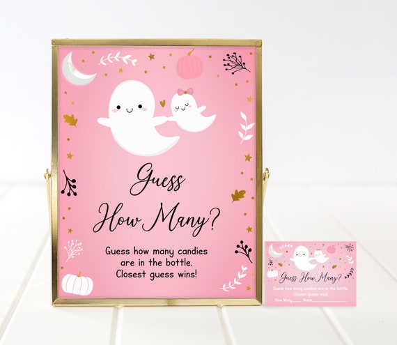 Little BOO Ghost Guess How Many Game Little Boo Baby Shower Ghost Baby ...
