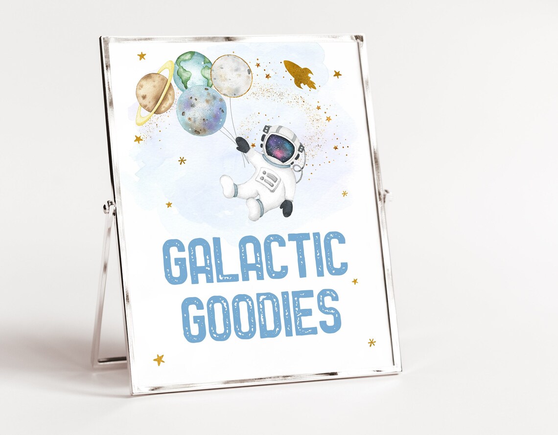 Space Galactic Goodies Birthday Food Sign Snack Sign Astronaut - Etsy
